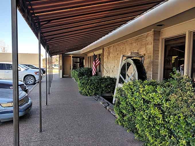 Covered walkway leading to the entrance, because even the approach to great food should be comfortable and welcoming.
