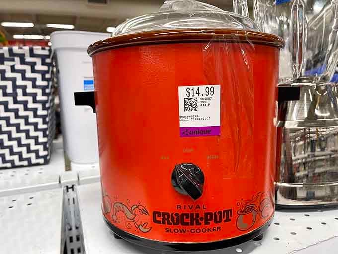 Even vintage Crock-Pots find new homes here, ready to slow-cook comfort food for another generation.