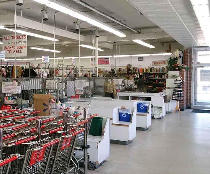 Clean, organized checkout stations where your haul gets totaled without breaking the bank or your spirit.