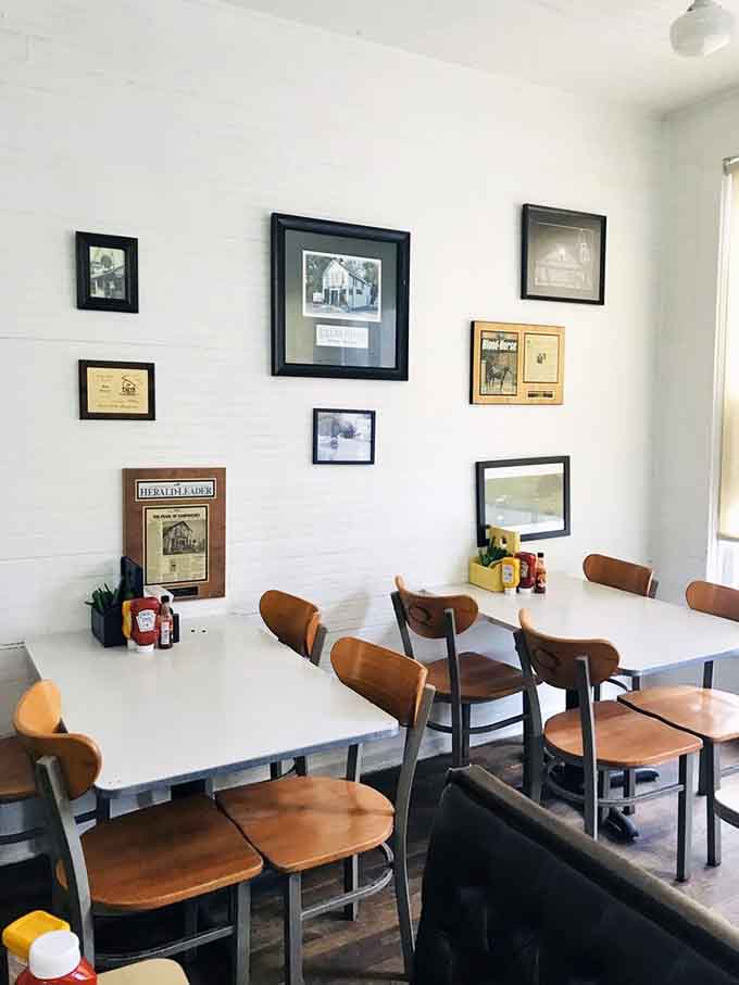 Cozy seating where historic photographs remind you that great food has been bringing people together here forever.