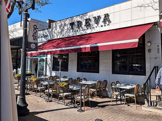 Treva's sidewalk seating lets you people-watch while you dine, which is basically free entertainment with your meal included.