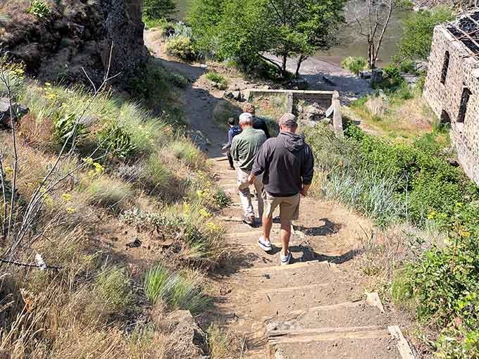 The trail down isn't a stroll, but those who make the descent discover views worth every careful step.