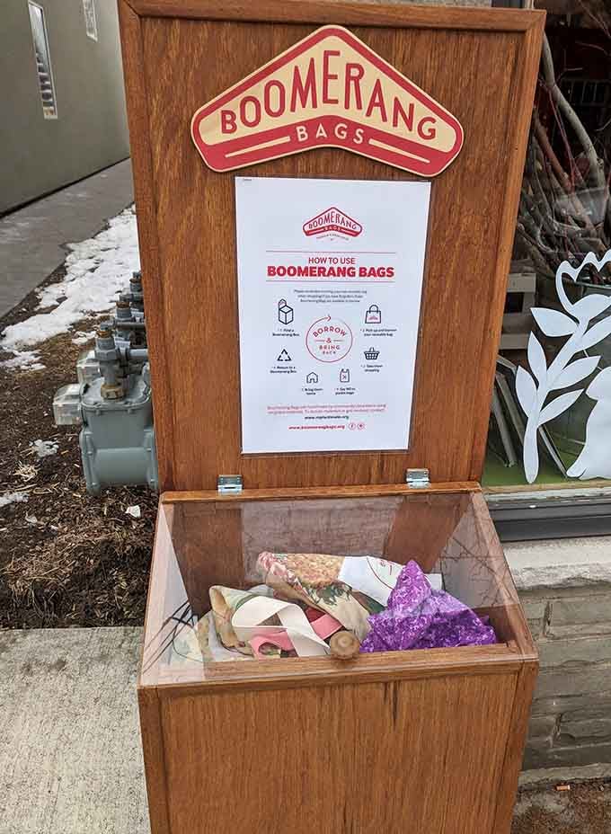 Reusable bags wait like little gifts, proving sustainability can be as simple as grabbing what you need.