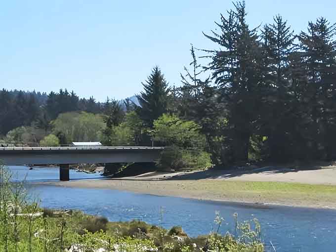 The Highway 101 bridge spans the Winchuck, connecting you to this hidden gem of coastal serenity.