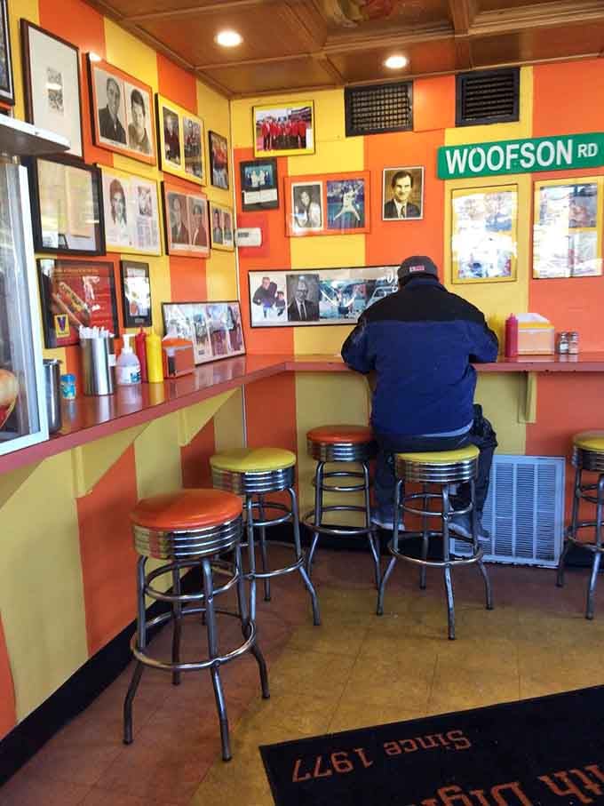 Counter seating with character, where you can watch your food being made while surrounded by decades of memories.