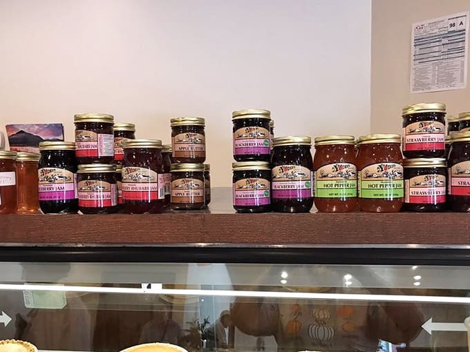 Homemade jams lining the shelves like colorful soldiers. Take some home to extend your Yoder's experience indefinitely.