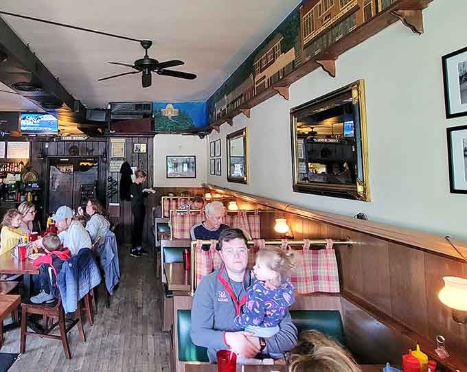 Families, friends, and solo diners all finding common ground over exceptional burgers in this welcoming space.