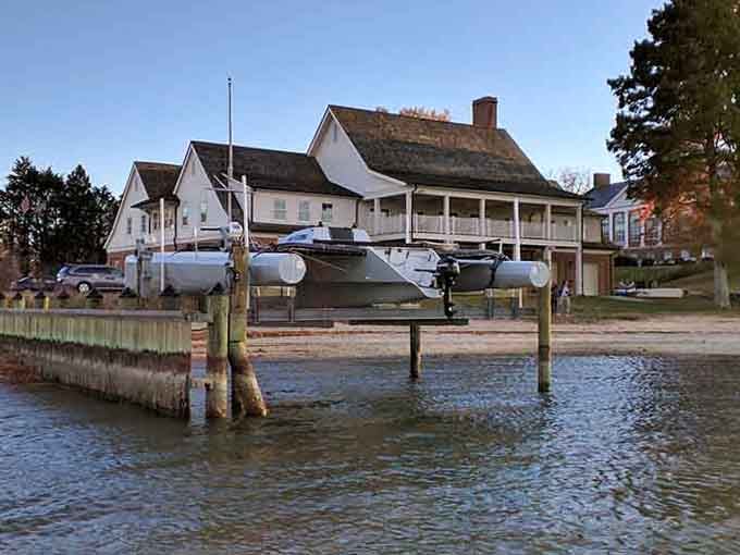 Historic buildings sit waterside with boats tied up, looking exactly like they did when your grandparents were young and carefree.