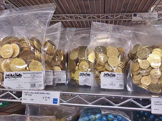 Chocolate gold coins making you feel rich without the hassle of actual wealth or responsible financial planning required.