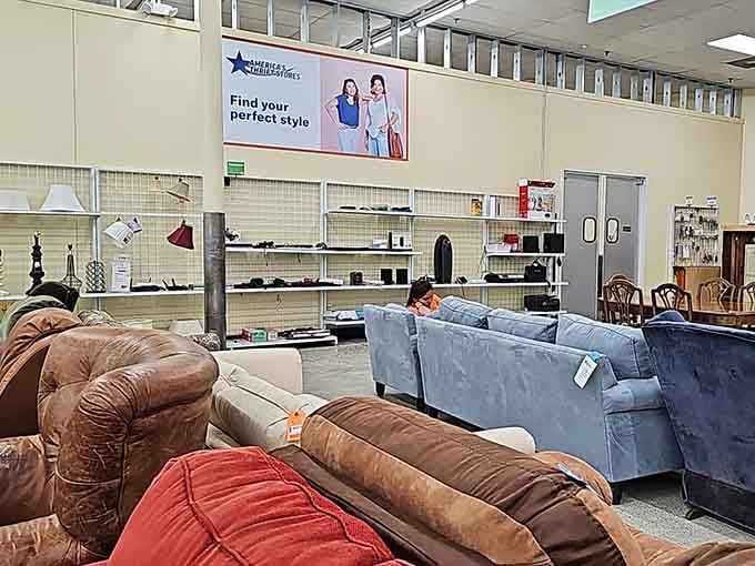 Sofas and couches in various styles offer seating solutions that won't require a second mortgage to acquire.