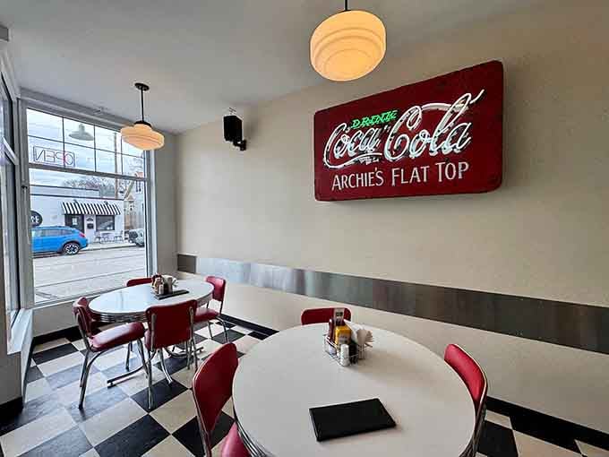 Window seats offering prime people-watching real estate while you demolish the best burger you've had all year.