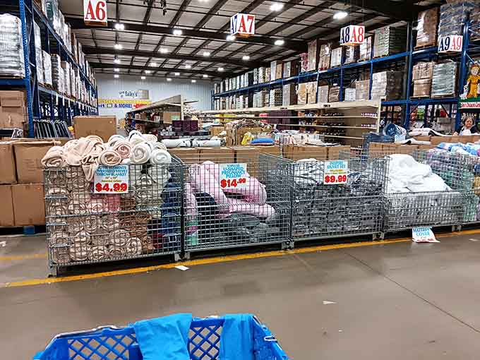 Wide aisles and endless possibilities stretch before you like the yellow brick road, except this leads to discounts.