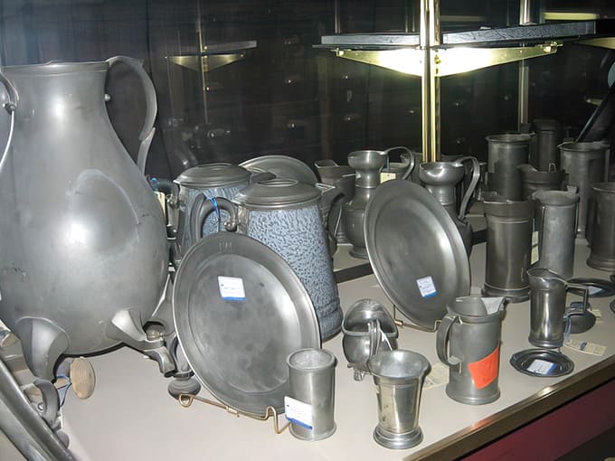 Pewter pieces gleam with dignified elegance, ready to make your dinner table look fancier than it has any right to.