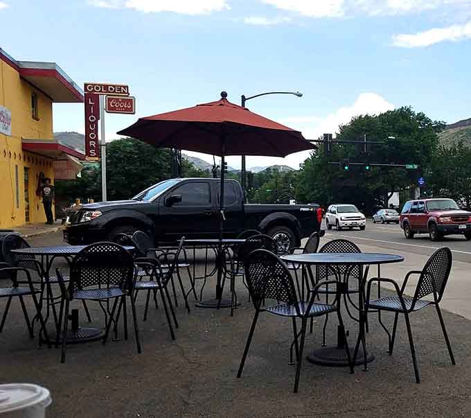 Outdoor seating on Washington Avenue lets you people-watch while devouring what might be Colorado's best burger.