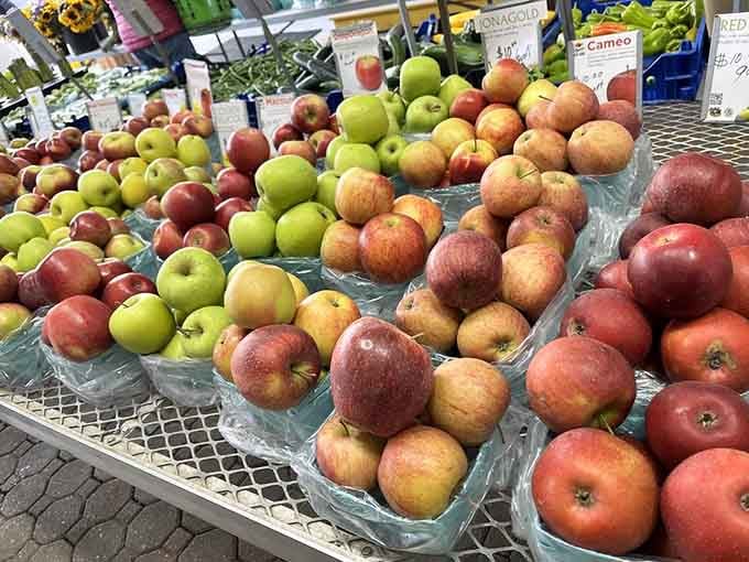 Multiple apple varieties mean multiple pie possibilities – it's like choosing your own delicious adventure in fruit form.