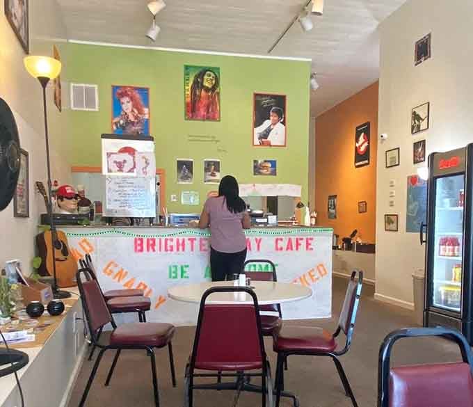 The order counter where magic happens, decorated with enough color to make a rainbow jealous.