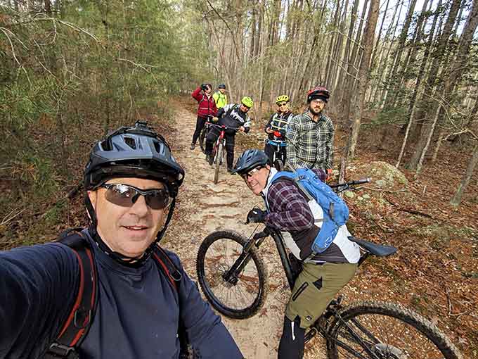Mountain bikers find their happy place on trails that challenge without requiring a medical team nearby.