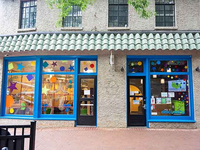 The Virginia Discovery Museum's cheerful blue-framed windows practically radiate the sound of delighted children discovering something wonderful inside.