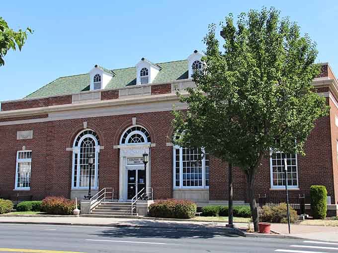 The post office stands proud, a reminder that some institutions still serve their communities with quiet dignity.