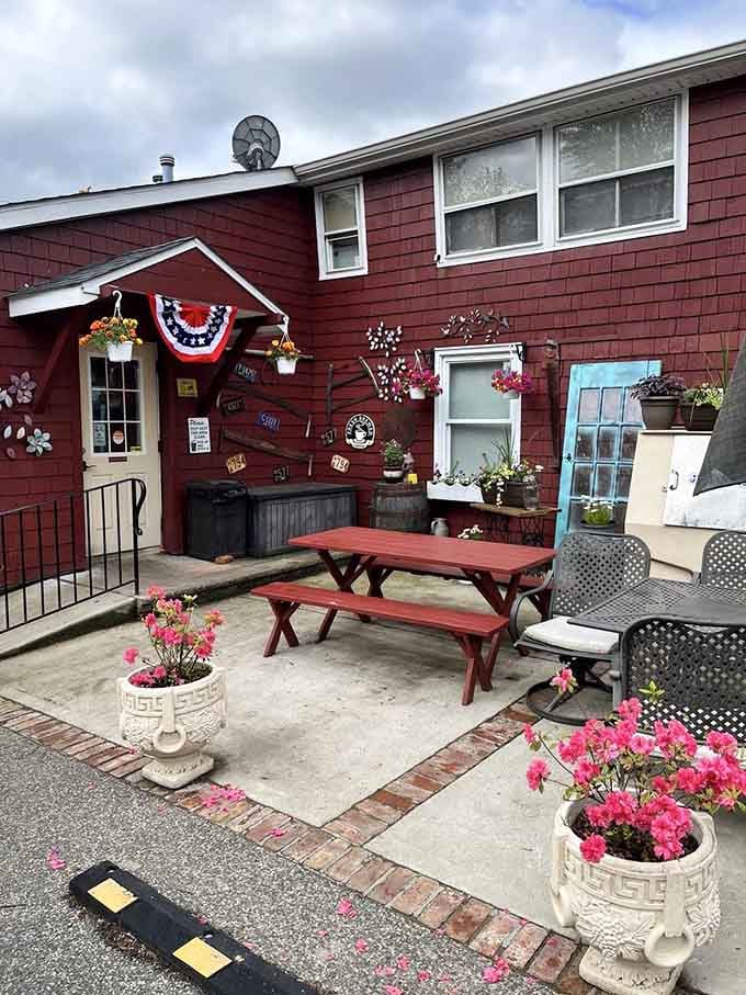 The back patio is where locals gather to solve the world's problems, one sandwich and cookie at a time, naturally.