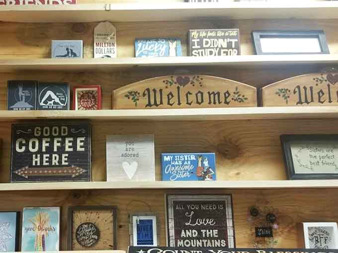 Rustic wooden signs deliver wisdom like "All you need is love and the mountains" &ndash; Pennsylvania's version of life coaching.