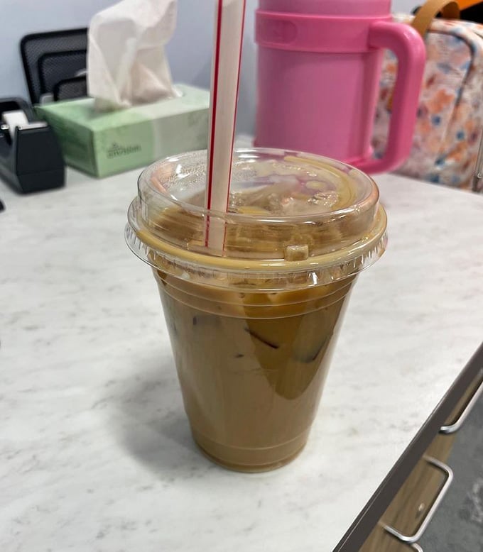 Vietnamese iced coffee: because sometimes your donut needs a caffeinated partner in delicious crime today.