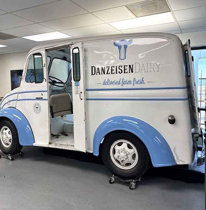 This pristine vintage delivery truck reminds us when milkmen were neighborhood heroes, not just nostalgic memories.