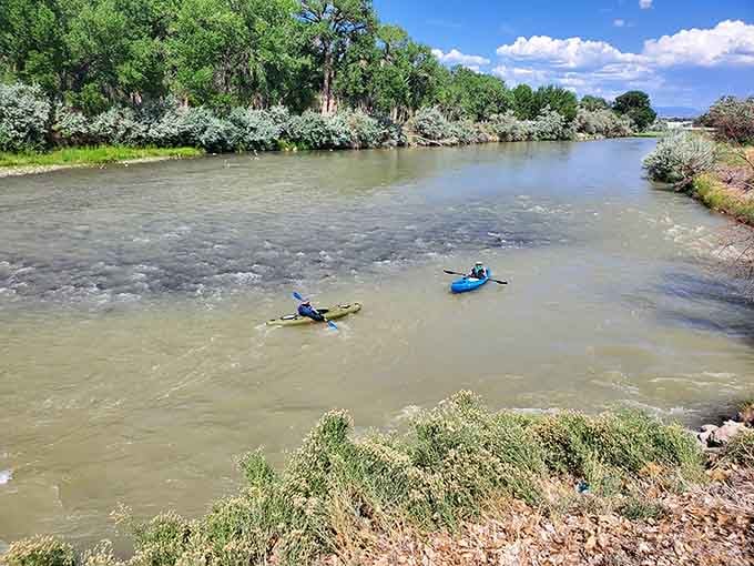 River adventures flow through town offering kayaking thrills that don't require expensive guided tours or permits.