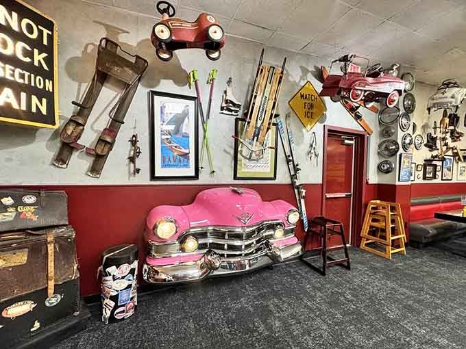 That pink Cadillac front end isn't going anywhere, but your heart might just skip a beat.
