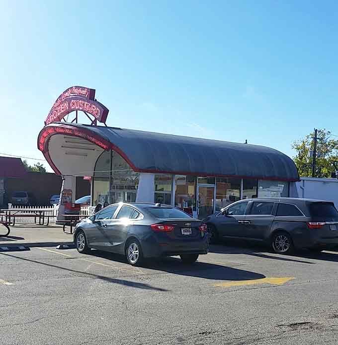 The parking lot fills up fast when word gets out that exceptional frozen custard is being served nearby.