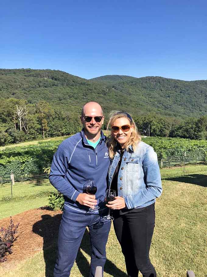 Couples who wine together in the mountains together, capturing memories with peaks and vines as their witnesses.