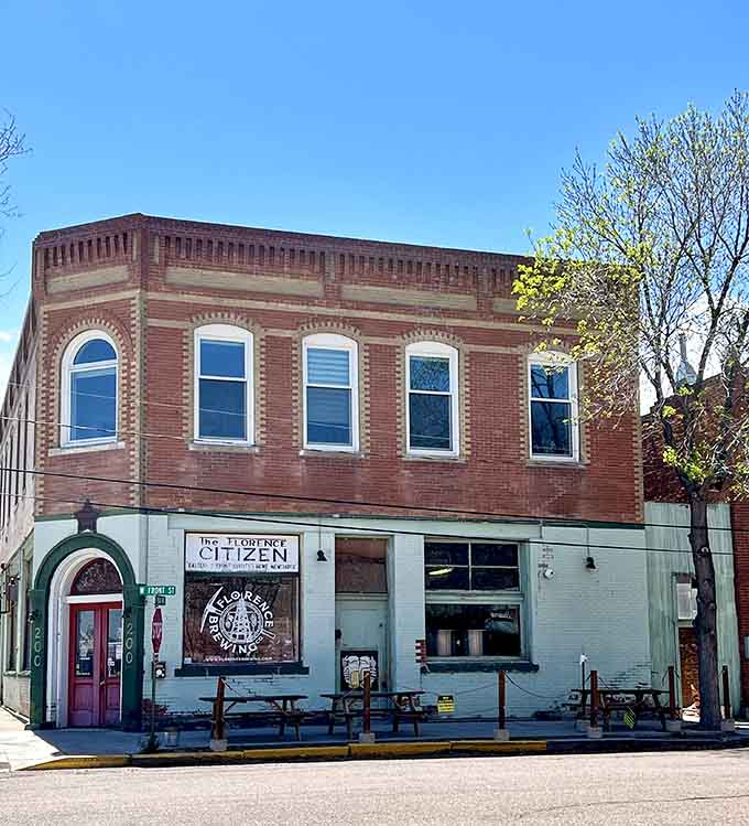 Arched windows and decorative brickwork house a brewery where history and hops combine for the perfect post-shopping refreshment stop.