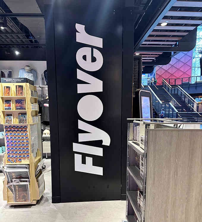 Bold signage ensures you won't accidentally wander into the wrong attraction, though honestly, where else would you rather be?