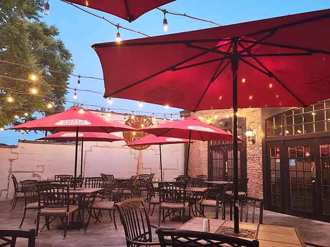 That patio under string lights and red umbrellas captures everything magical about Illinois summer dining experiences.