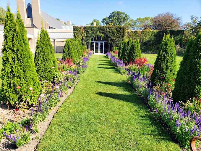 Manicured gardens that prove George Eastman took his outdoor spaces as seriously as his indoor ones.