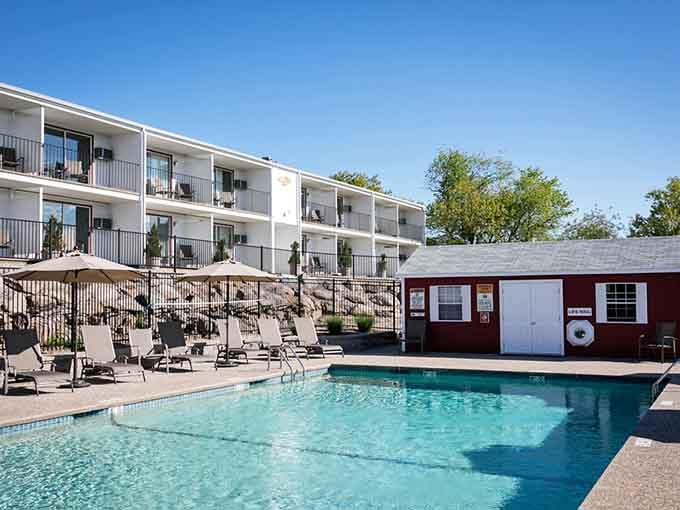 The Vista offers harbor views and a pool, perfect for when you want ocean proximity without the sand situation.