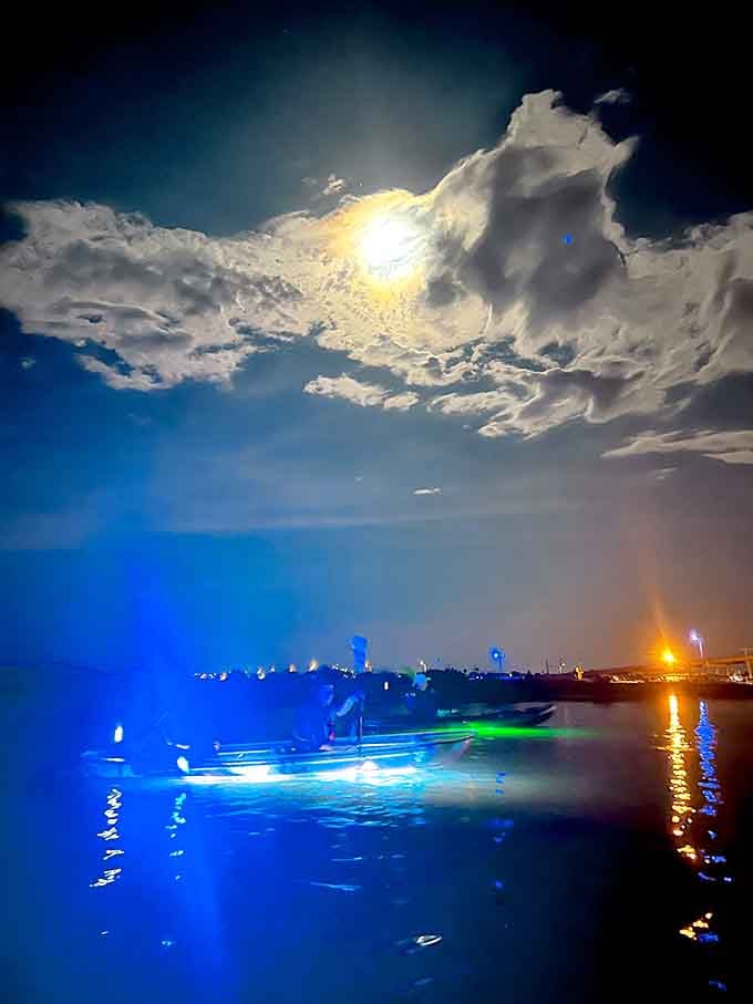Paddling under moonlight with your own personal glow makes you feel like a coastal superhero out here.