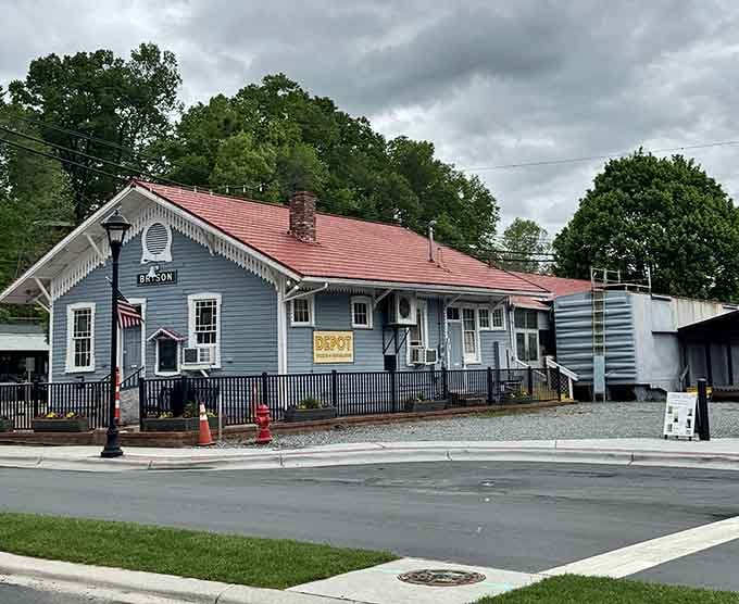 The historic Bryson City depot stands ready to welcome travelers just as it has for generations of mountain visitors.