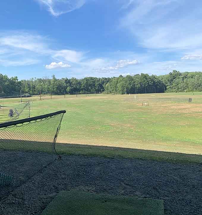 Wide open fairways under blue skies mean your golf game finally has room to improve or stay charmingly mediocre.
