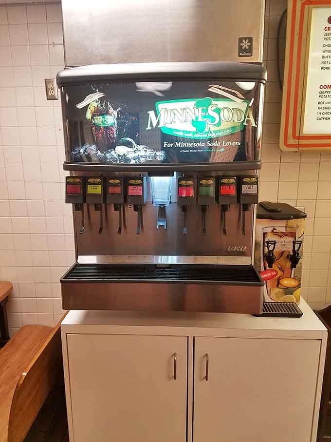 A soda fountain that's seen more celebrations than New Year's Eve, fueling chicken lovers since forever.