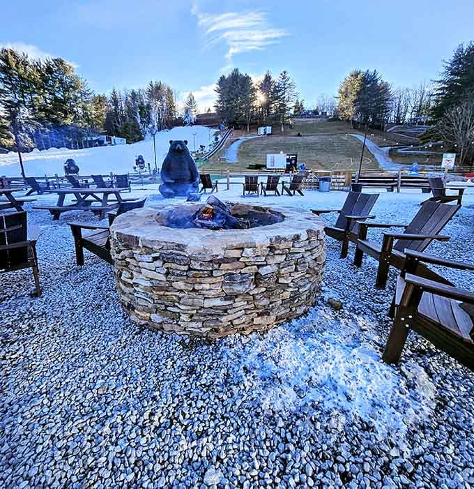 That fire pit surrounded by Adirondack chairs is where stories get told and s'mores get properly appreciated.