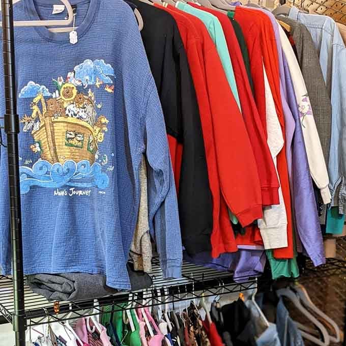 Retro sweatshirts in colors that scream "I survived the '80s and I have proof."