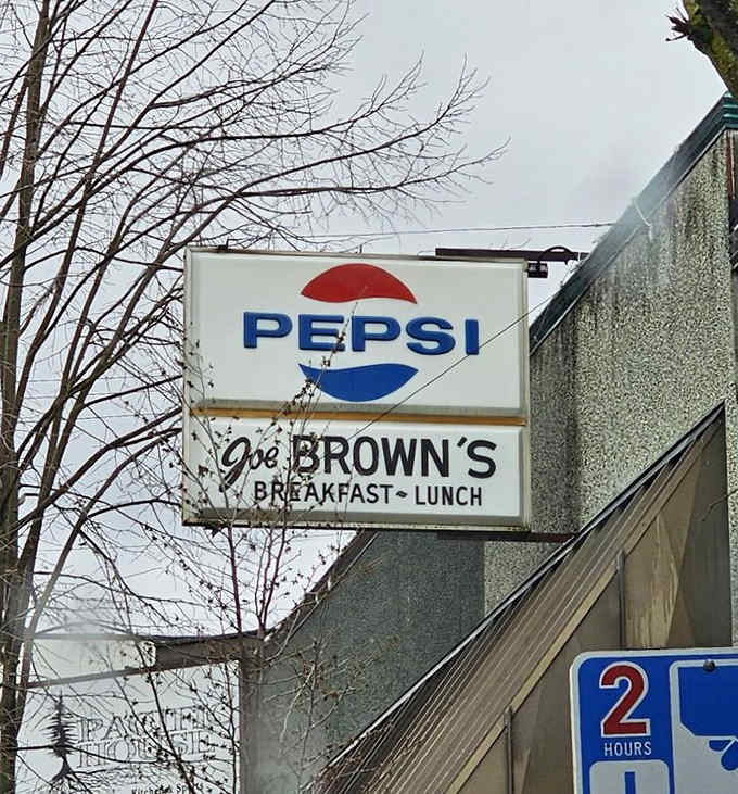 That vintage Pepsi sign and classic lettering announce you've found authentic breakfast territory, not some trendy imitation.