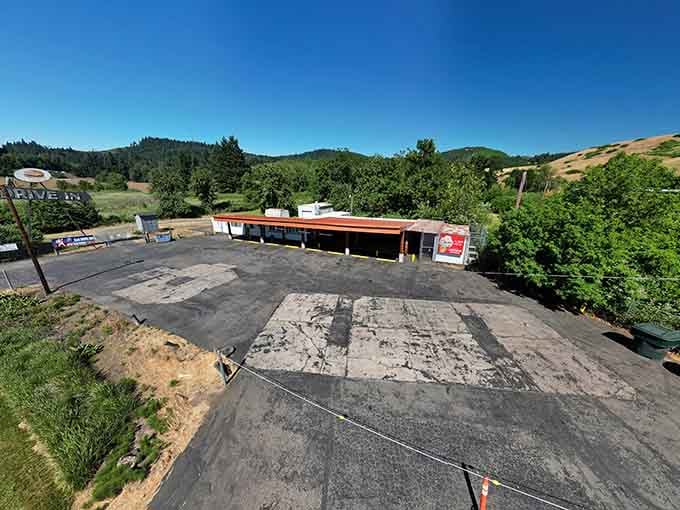 Surrounded by Oregon's green hills, this little drive-in sits waiting for travelers smart enough to stop.