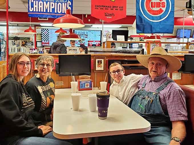 Four generations sharing milkshakes and memories, which is basically what diners were invented for anyway.