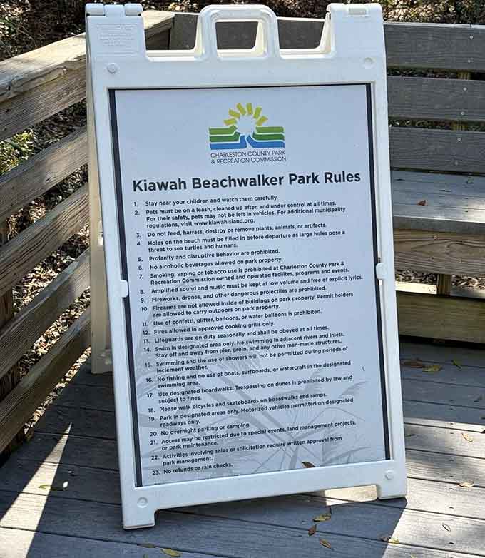 Park rules that actually make sense, protecting both the natural environment and everyone's right to enjoy it properly.