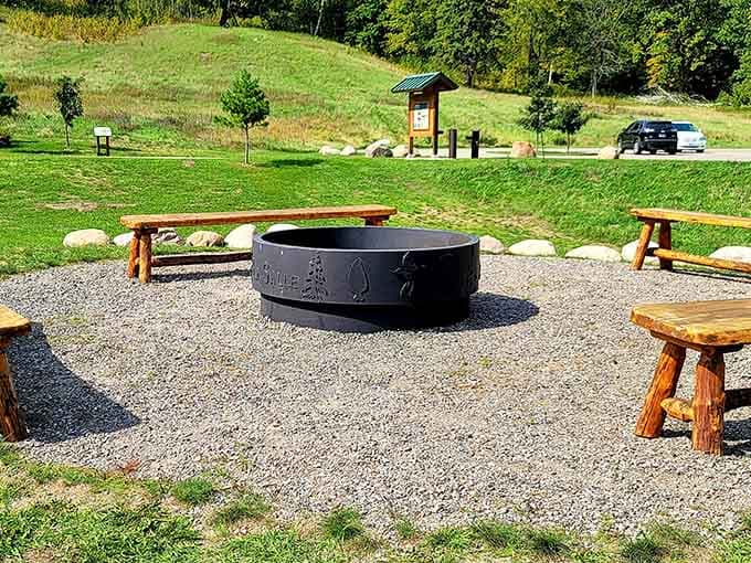 Fire rings like this one have hosted countless marshmallow cremations and ghost stories that seemed scarier after dark.
