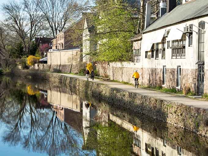 Cyclists gliding along the canal path have discovered the secret to exercise that doesn't feel like punishment or work.