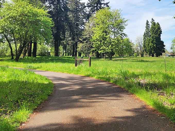 Paved walking trails wind through green spaces, making daily exercise feel more like peaceful meditation.