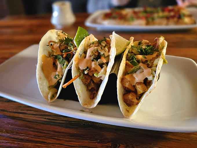 Three perfectly assembled tacos that prove good things really do come in small, delicious, handheld packages.